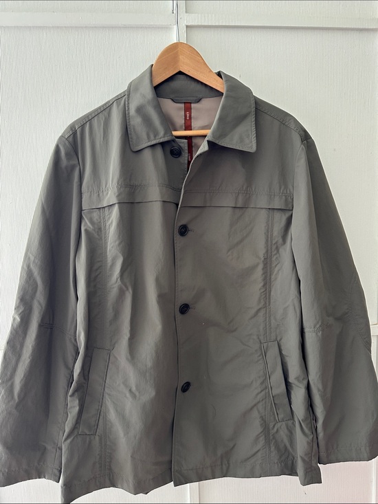 Jackets & Coats | Mens Lightweight Buttonfront Jacket In Olive Gray ...